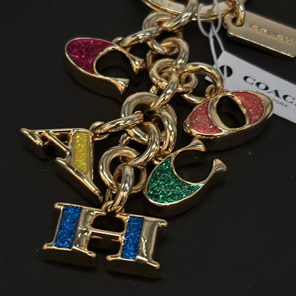 Coach | Accessories | Coach Mix Key Fob Metal Enamel Glitter Metallic ...